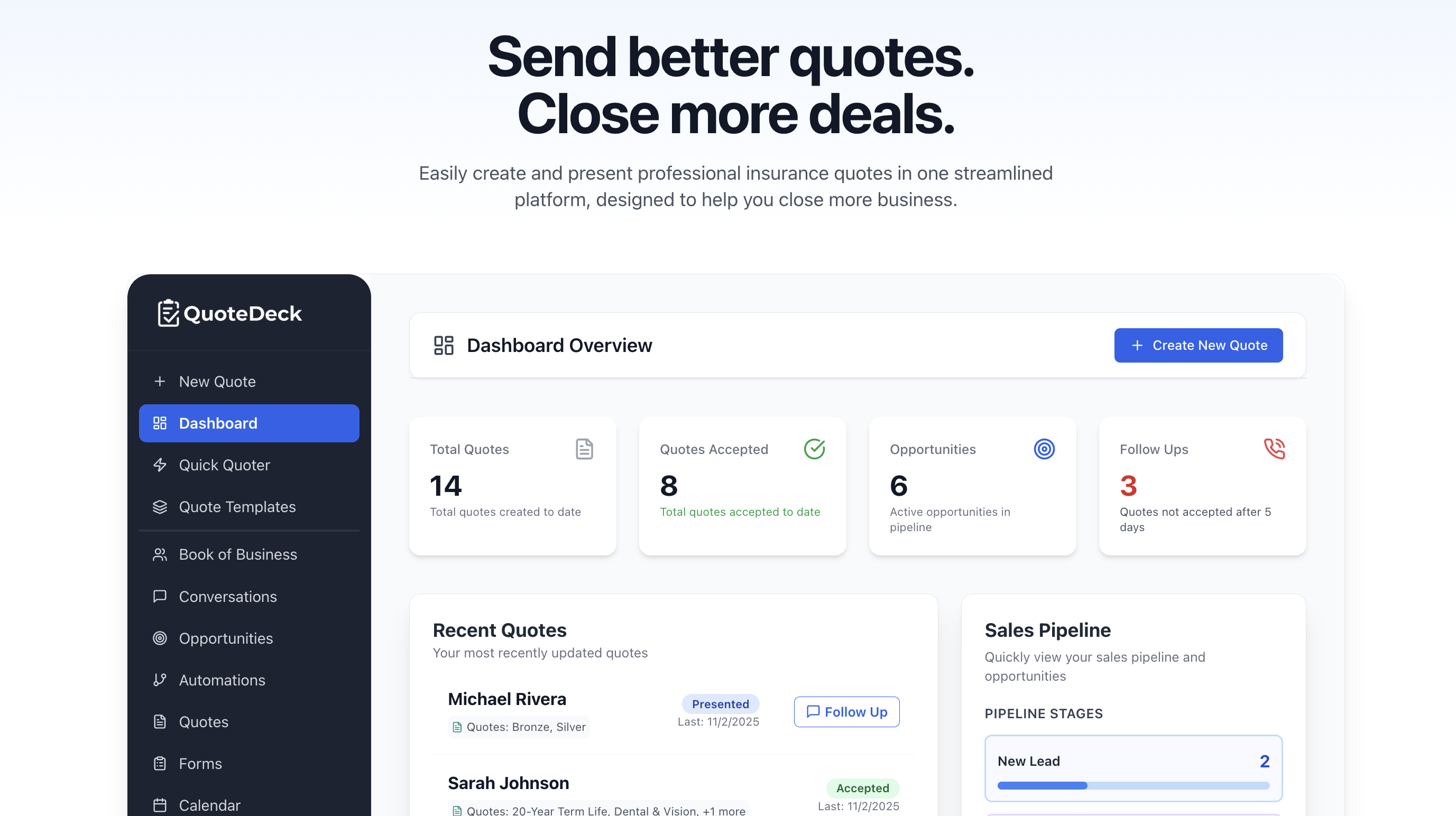 QuoteDeck | Send better quotes. Close more deals.